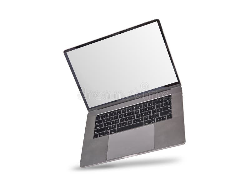 Isolated Laptop with Empty Screen for Mockup on White Background Stock ...