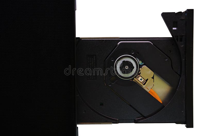 Isolated Laptop with Loaded DVD Drive Stock Photo - Image of disk ...