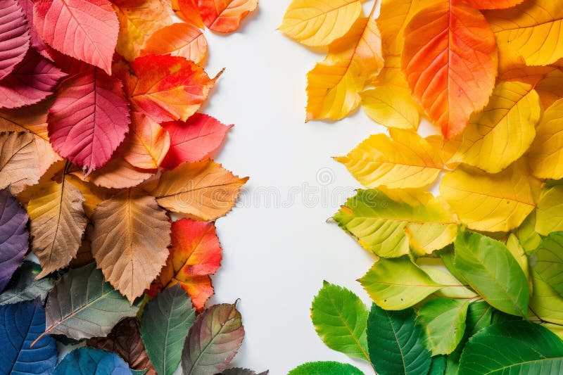 Isolated Leaves. Collection of Multicolored Fallen Autumn Leaves ...