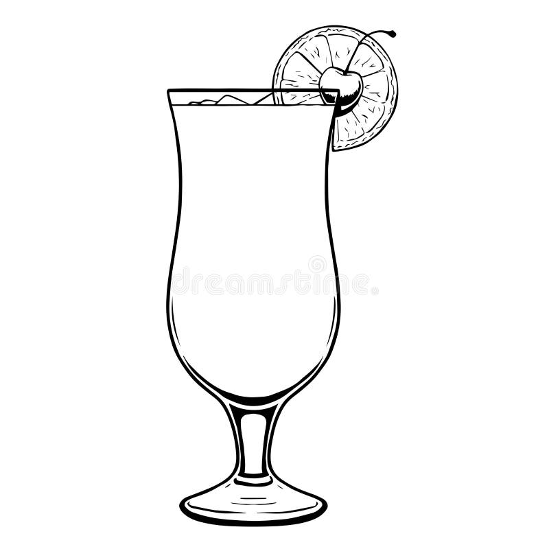 Isolated Lemon Cocktail Draw Illustration Vector Stock Vector ...
