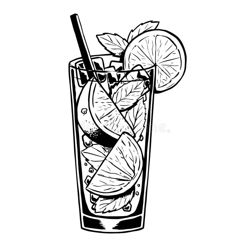 Isolated Lemon Cocktail Draw Illustration Vector Stock Vector ...
