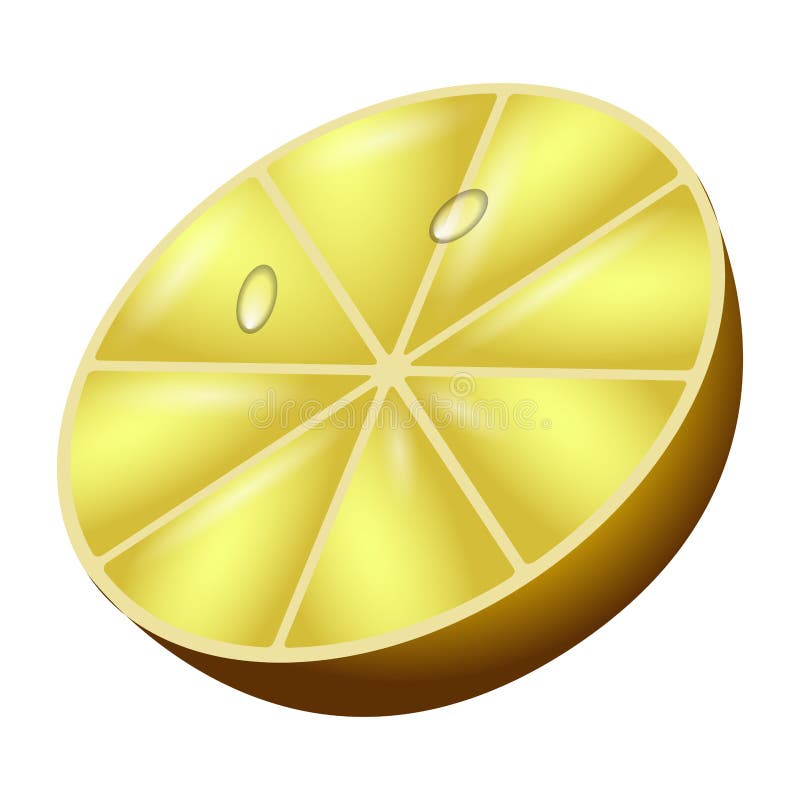 Isolated cut lemon stock vector. Illustration of fresh - 141819905