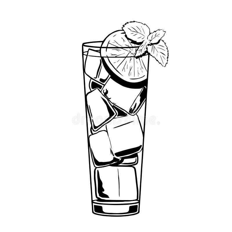 Isolated Lemon Ice Cocktail Draw Illustration Vector Stock Vector ...