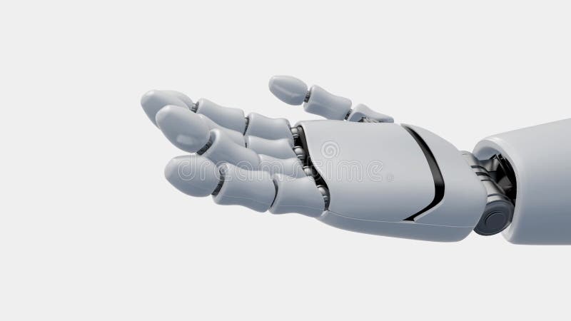 Isolated Lending Robotic Hand in the White Background Stock Footage ...