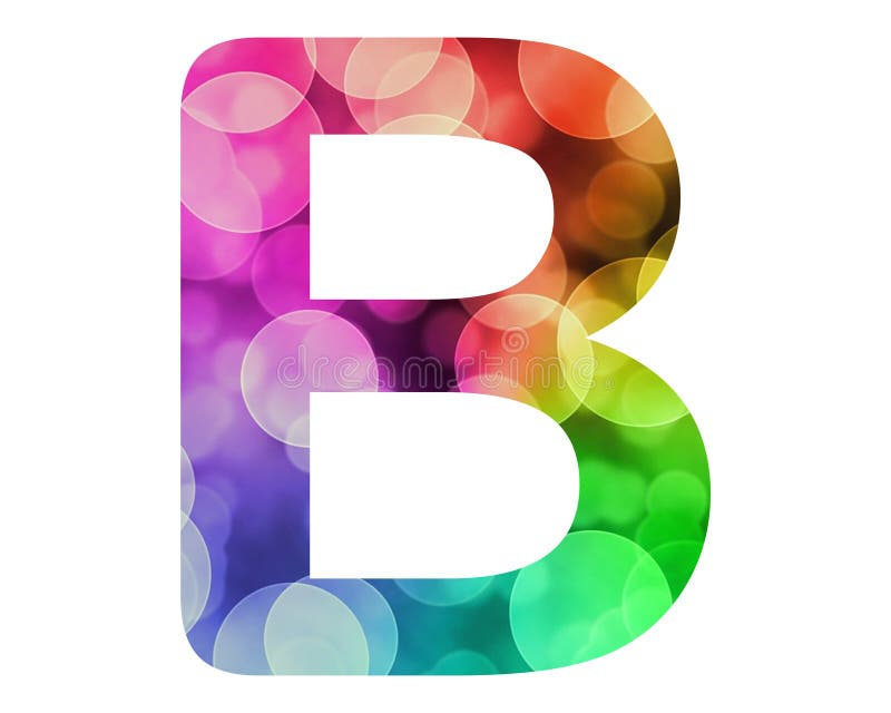 Isolated Letter B Composed of Colorful Bokeh Lights on White Background ...