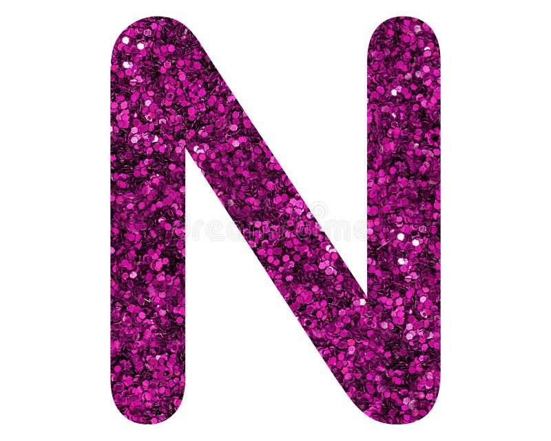 The Letter N In Pink Glitter