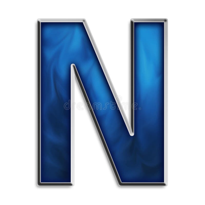 Isolated Letter N in Tribal Blue Stock Illustration - Illustration of ...