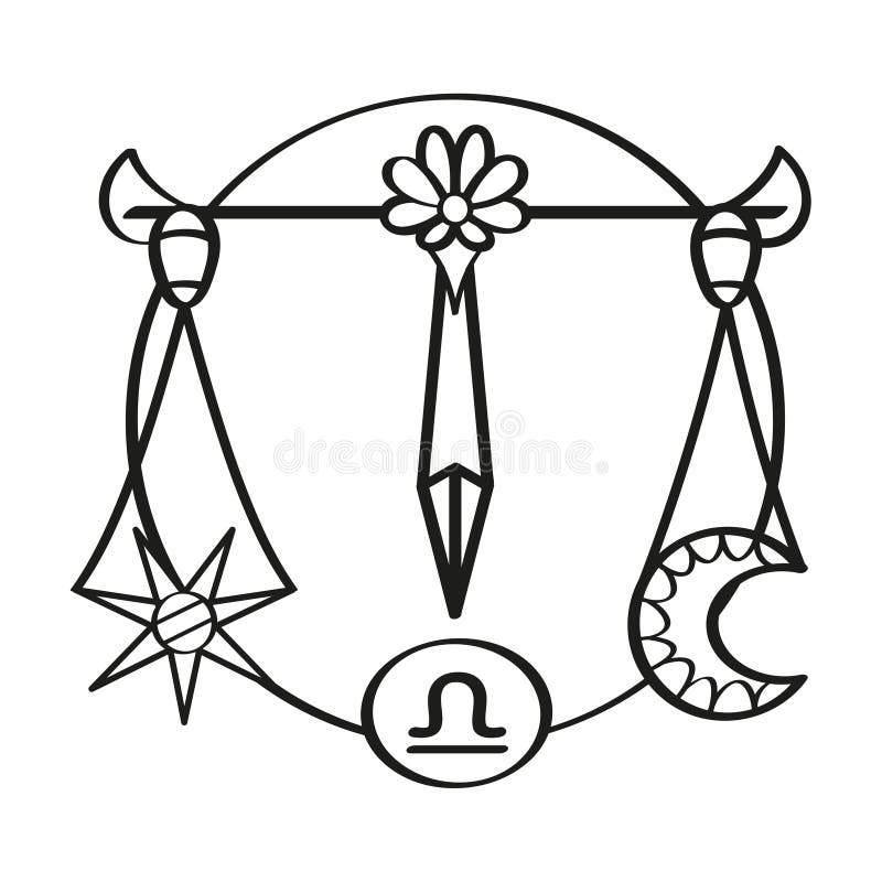Isolated Libra Zodiac Sign Sketch Balance Vector Stock Vector ...