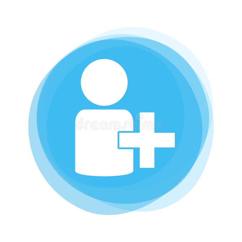 Light Blue Button: Add User Stock Illustration - Illustration of create ...
