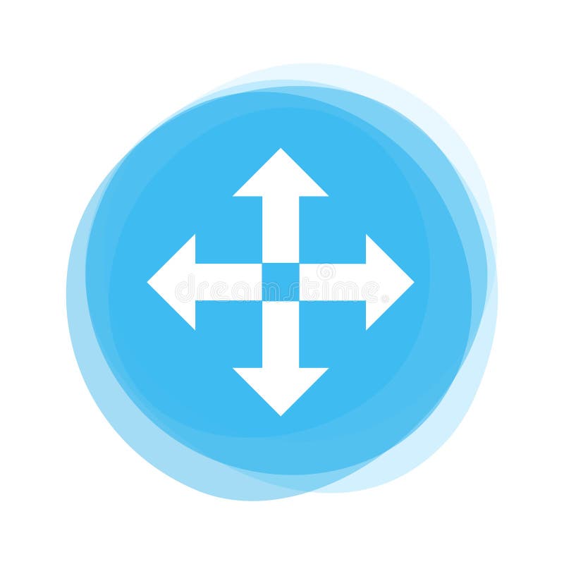 Light Blue Button: 4 Arrows Stock Illustration - Illustration of left ...