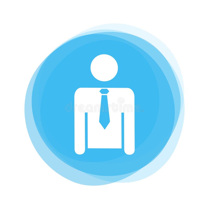 Isolated Light Blue Round Button: Businessman Icon Stock Illustration ...
