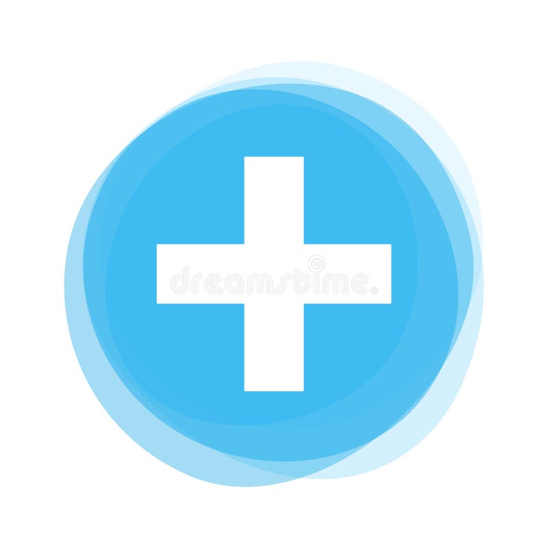 Light blue Button: Plus stock illustration. Illustration of cross ...