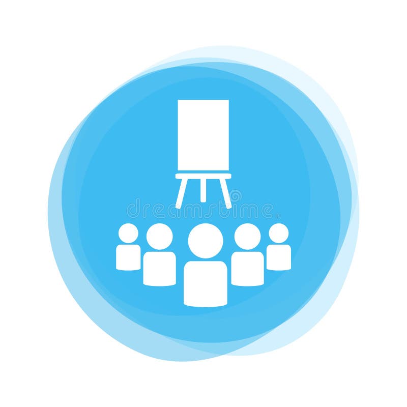 Isolated Light Blue Round Button: Presentation, Seminar or Learning ...