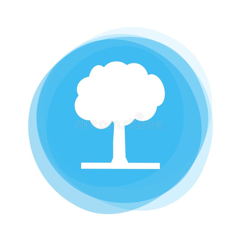 Isolated Light Blue Round Button: Tree Icon Stock Illustration ...