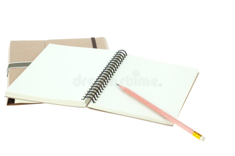 Isolated Light Cream Color Note Book Pencil Stock Photos - Free ...
