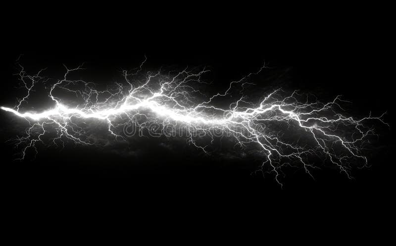 Isolated Lightning Bolts on a Black Background, Emphasizing Nature& X27 ...