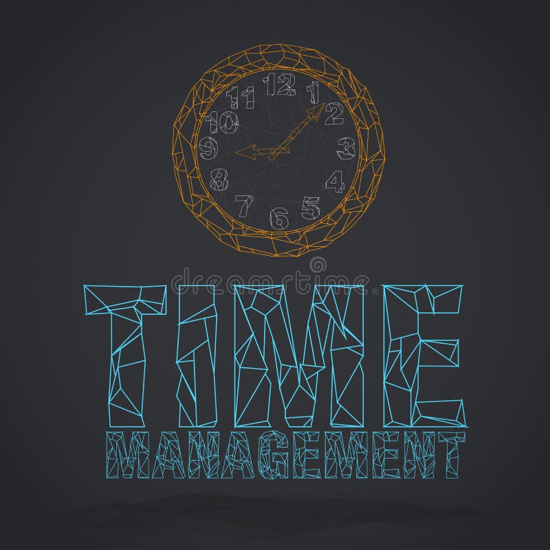 Isolated Line Orange Clock and Words: Time Management. Stock Vector ...