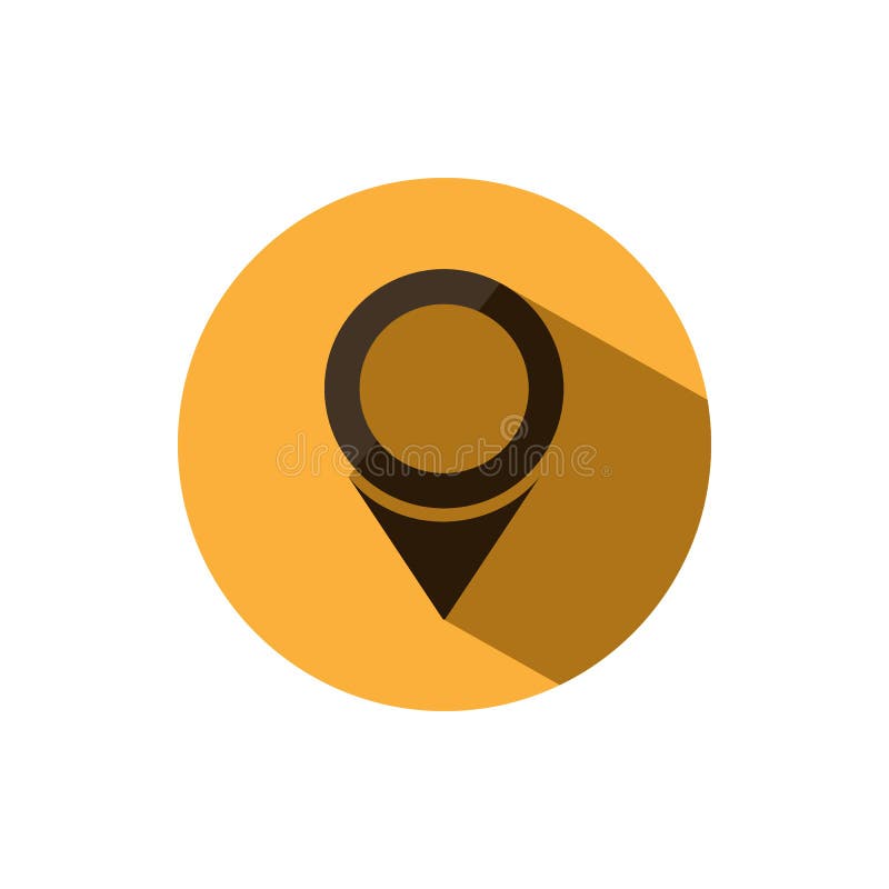 Isolated Location Icon for Maps on a Yellow Circle with Shade Stock ...