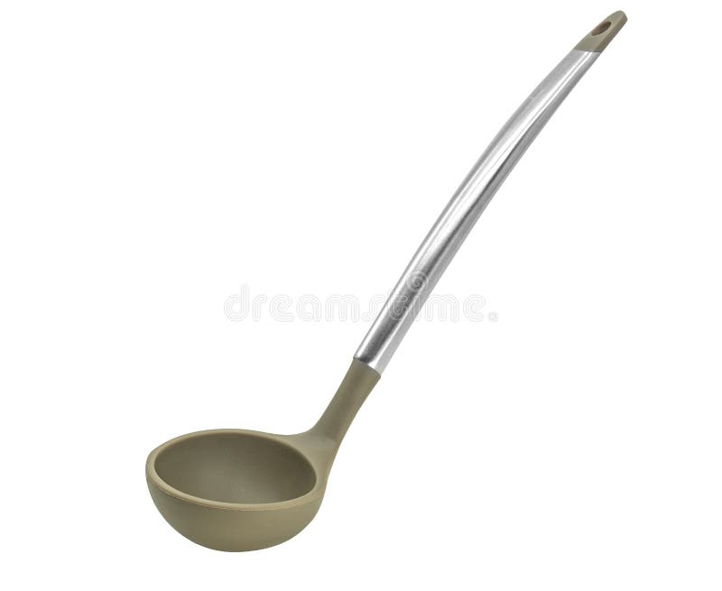 Isolated Long-handle Ladle on White Background, Modern Long-handle ...