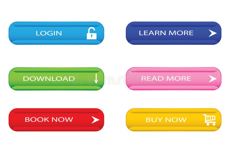 Isolated Long Round Buttons on White Background Vector Design Stock ...