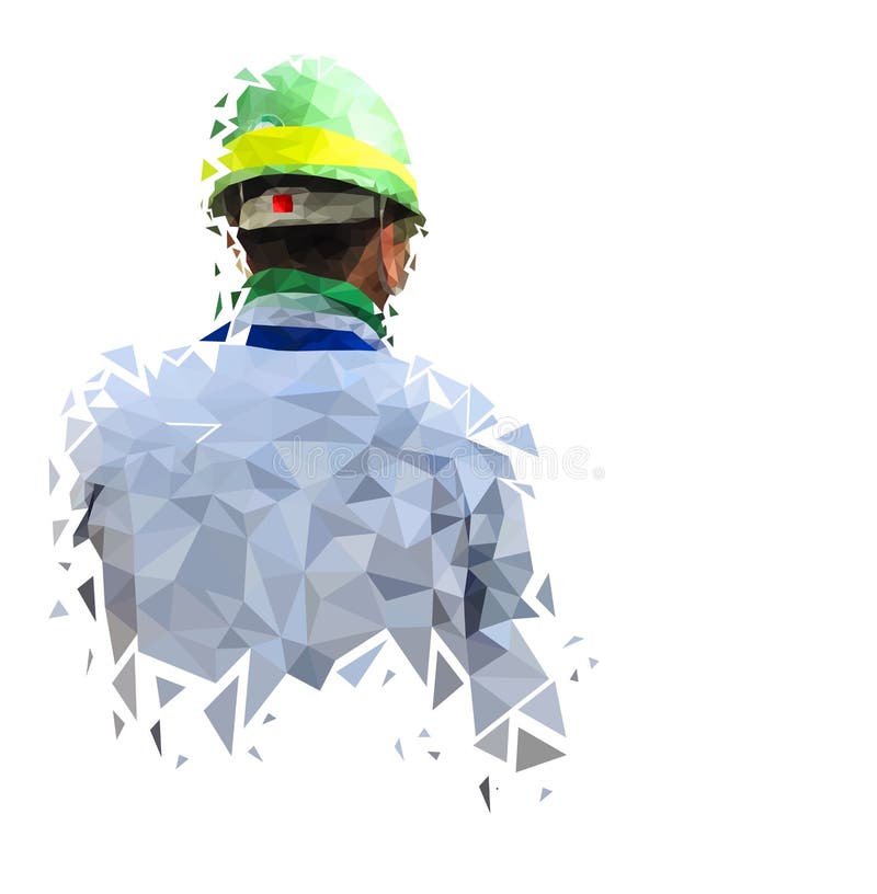 Isolated Low Poly of Safety Engineer on White Back Ground,geometric ...
