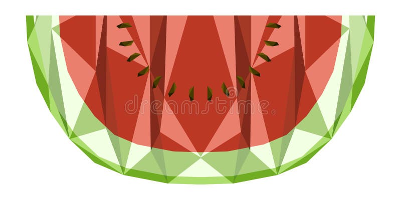 Isolated Low Poly Watermelon Cut Stock Vector - Illustration of ...