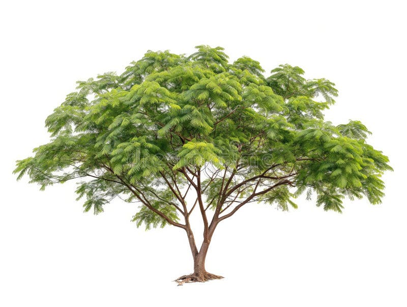 Isolated Lush Green Tree on White Background Stock Photo - Image of ...