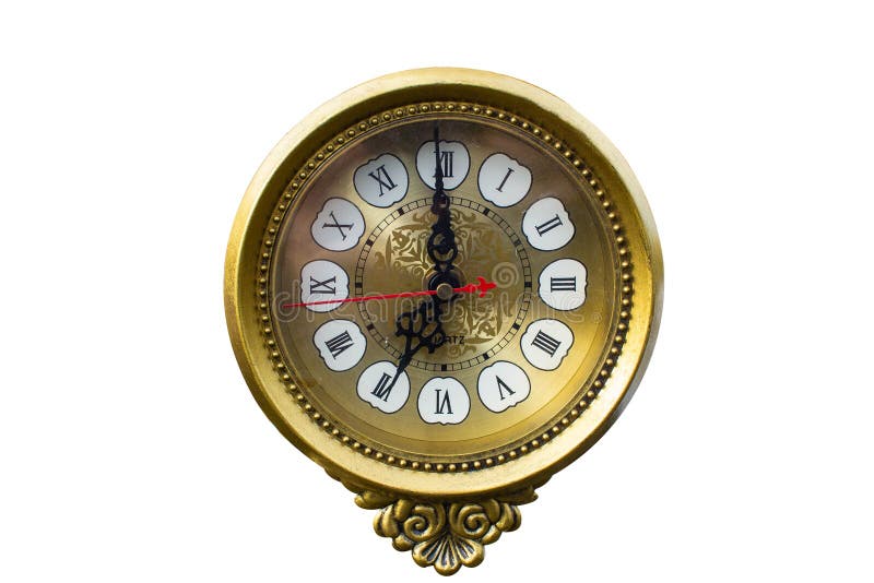 Isolated Luxury Vintage Old Golden Clock Face Editorial Photography ...