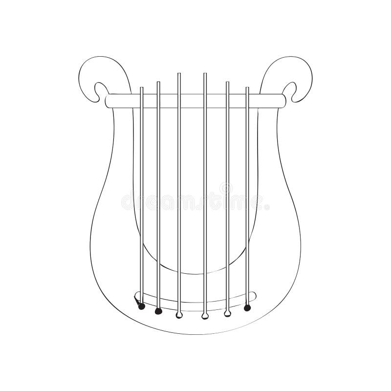 Isolated Lyre Icon. Musical Instrument Stock Vector - Illustration of ...