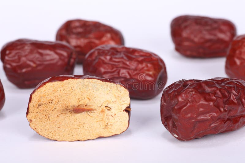 Isolated Macro Image of Chinese Red Dates Stock Image - Image of plant ...