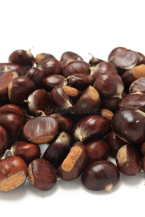 Isolated Macro Image of Raw Chestnuts Stock Photo - Image of vegetable ...