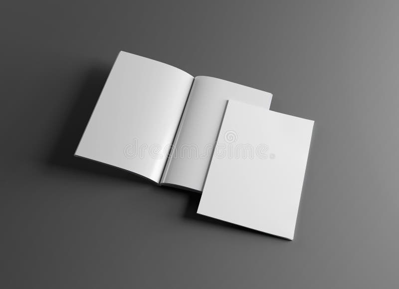Isolated Magazine Cover and Open Magazine Mockup on Grey Background ...