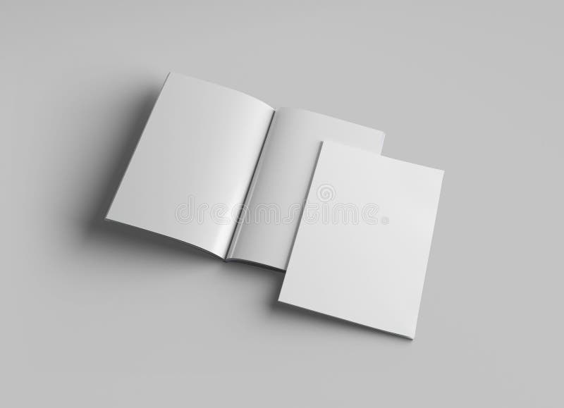 Isolated Magazine Cover and Open Magazine Mockup on White Background ...