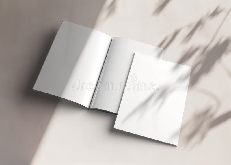 Isolated Magazine Cover and Open Magazine Mockup on White Background ...