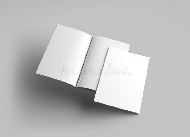 Isolated Magazine Cover and Open Magazine Mockup on White Background ...