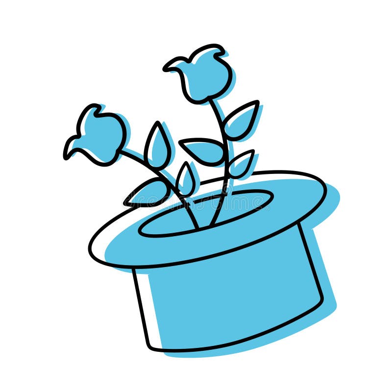 Isolated Magician Hat with Flowers Magic Icon Vector Stock Vector ...