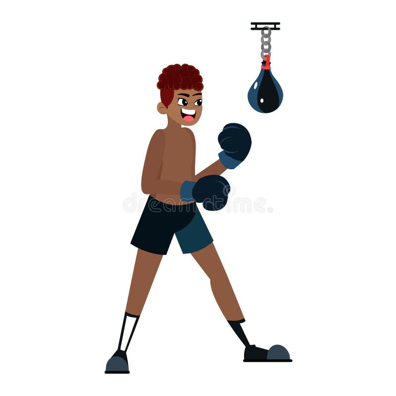 Isolated Male Athlete Character Boxing Stock Vector - Illustration of ...