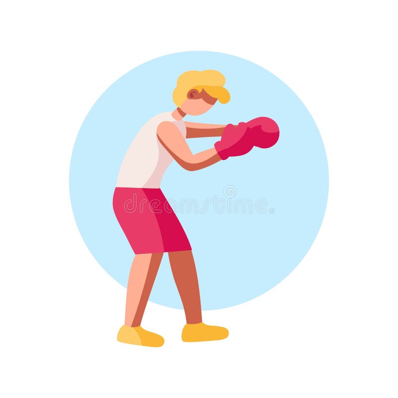 Isolated Male Athlete Character Icon Boxing Stock Vector - Illustration ...