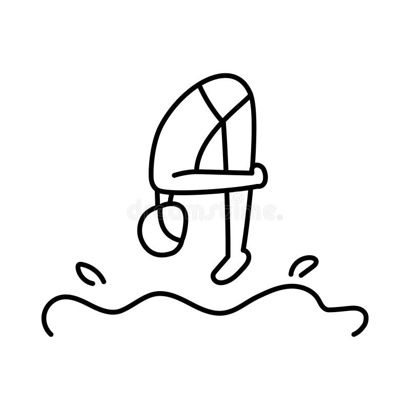 Isolated Male Athlete Character Icon Swimming Stock Vector ...