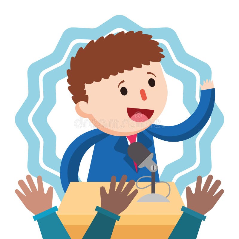 Isolated Male Candidate Talking Election Day Vector Stock Illustration ...