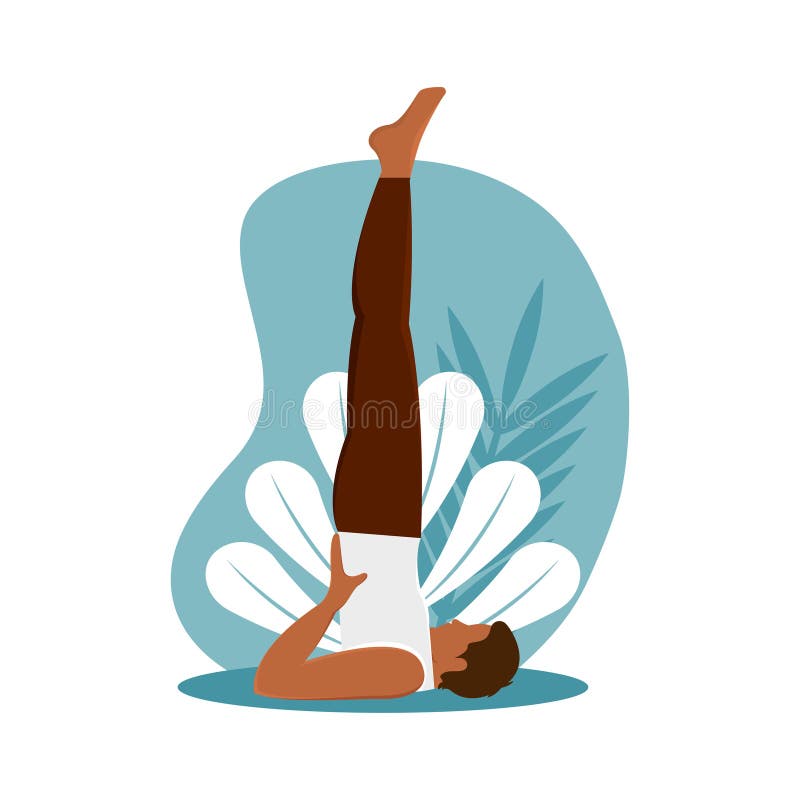 Isolated Male Character Doing Yoga Vector Stock Vector - Illustration ...