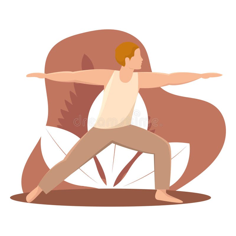 Isolated Male Character Doing Yoga Vector Stock Vector - Illustration ...