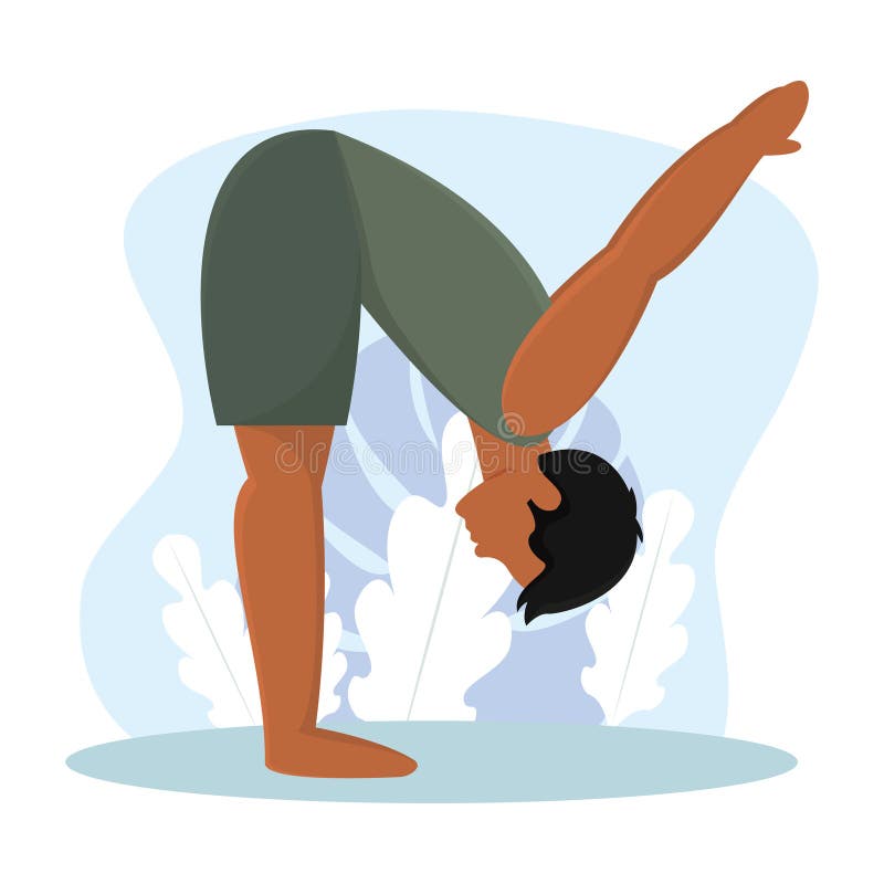Isolated Male Character Doing Yoga Vector Stock Vector - Illustration ...