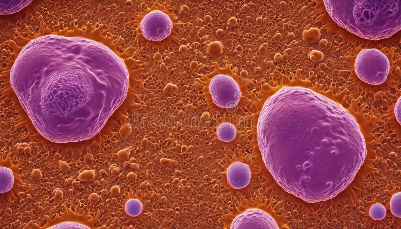 Isolated Malignant Cancer Cells Under a Microscope Stock Illustration ...