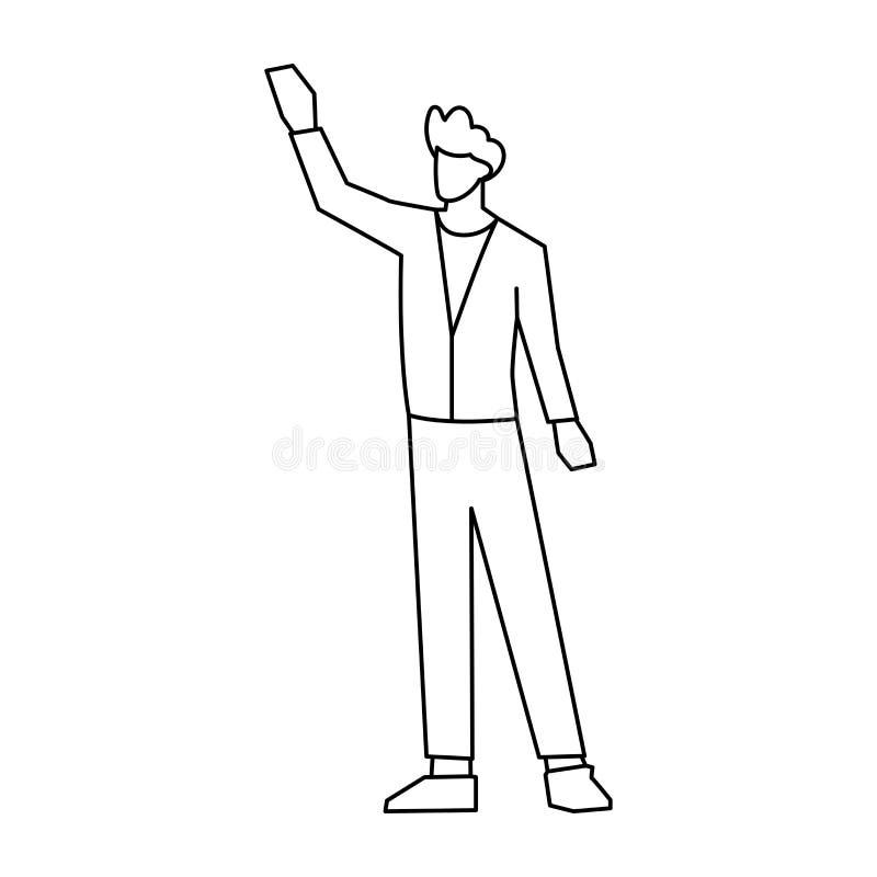 Isolated Man Dress Draw Vector Illustration Stock Vector - Illustration ...