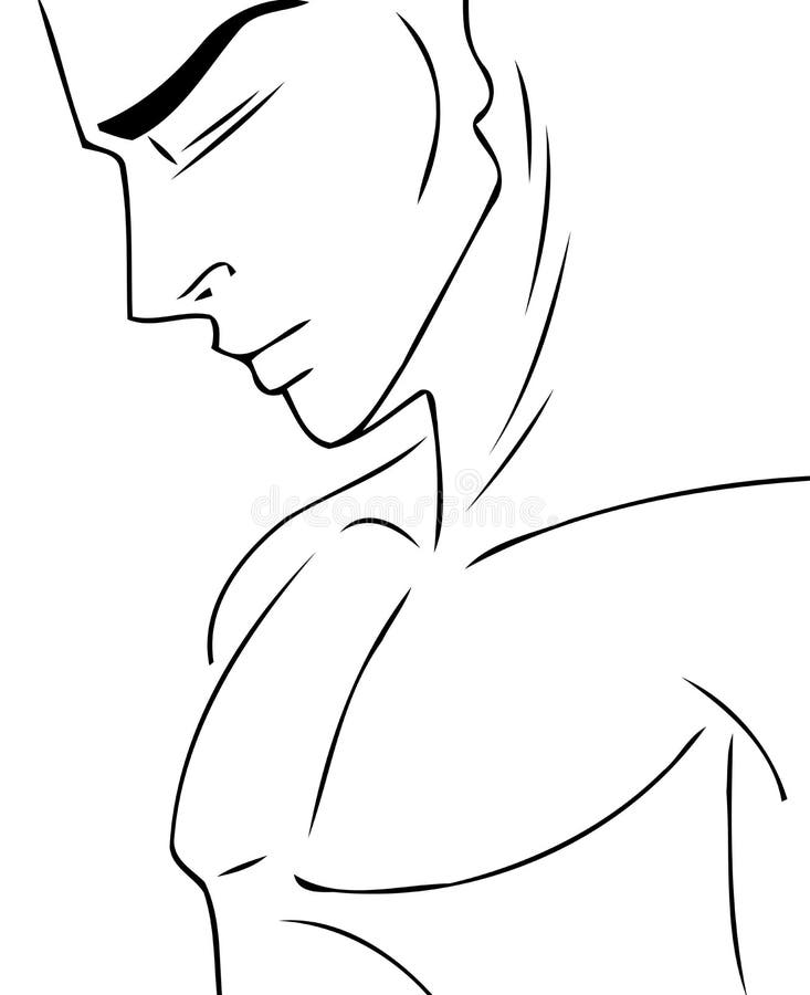 Isolated Man face artistic stock illustration. Illustration of human ...