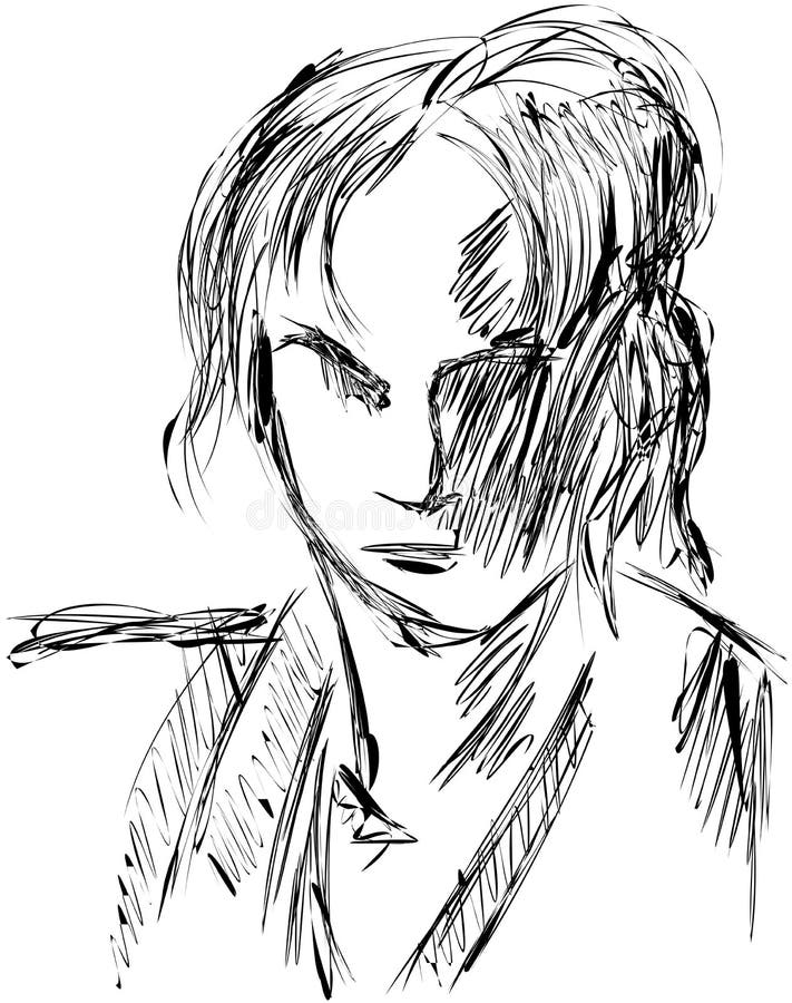 Isolated Man face artistic stock illustration. Illustration of grey ...