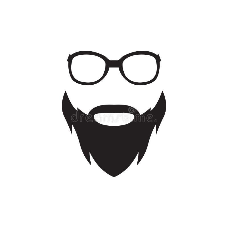 Isolated Man Face with Beard and Sunglasses Logo Design Vector Graphic ...