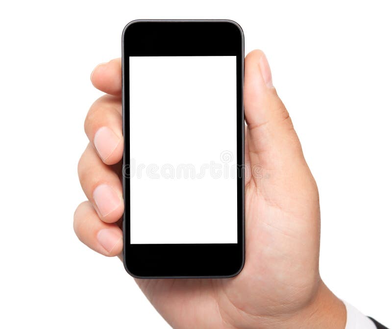 Isolated Man Hand Holding the Phone with Isolated Screen Stock Image ... Isolated Man Hand Holding the Phone with Isolated Screen Stock Image ...