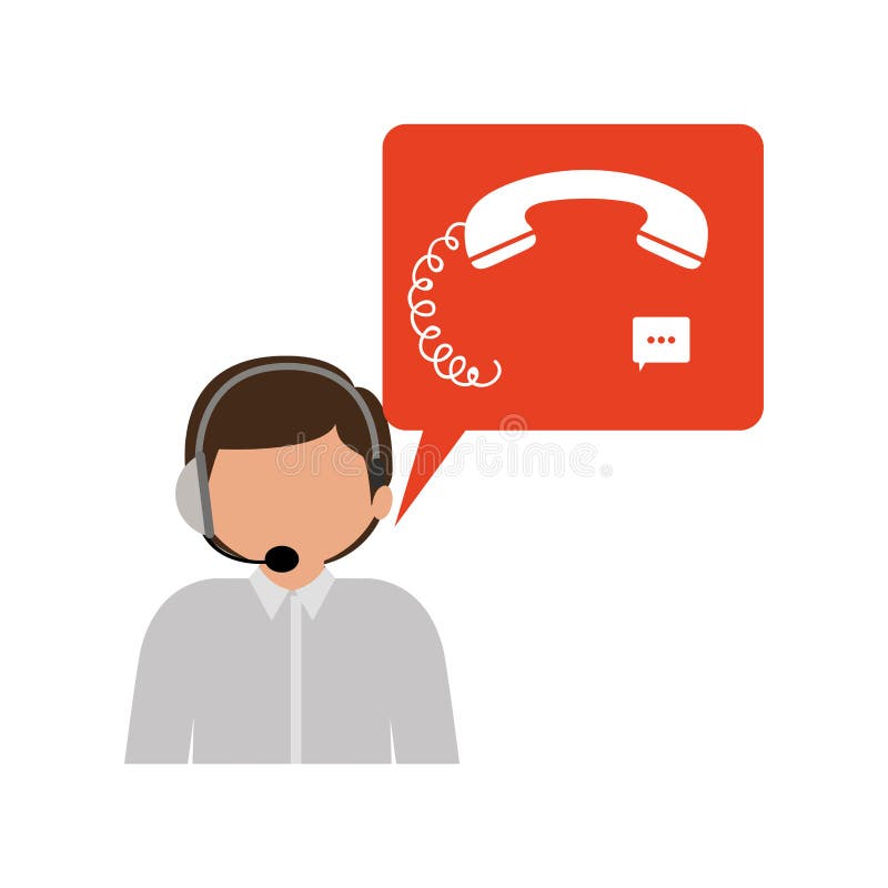 Isolated Man Operator Design Stock Vector - Illustration of coworkers ...